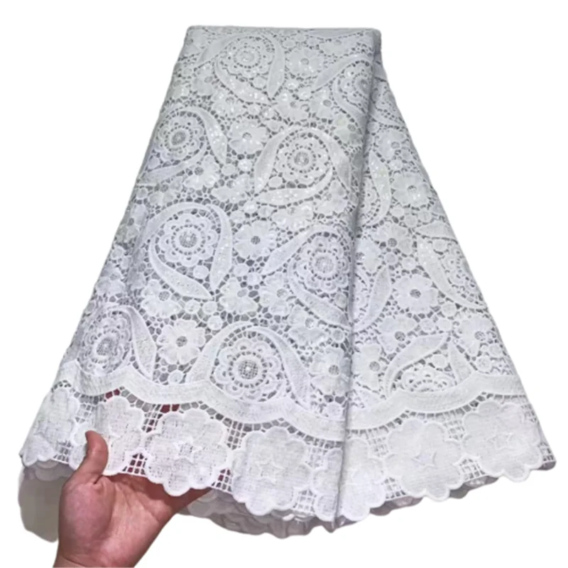 White Water Soluble Lace Guipure Lace Fabric Wedding Gown Lace Fabric ...