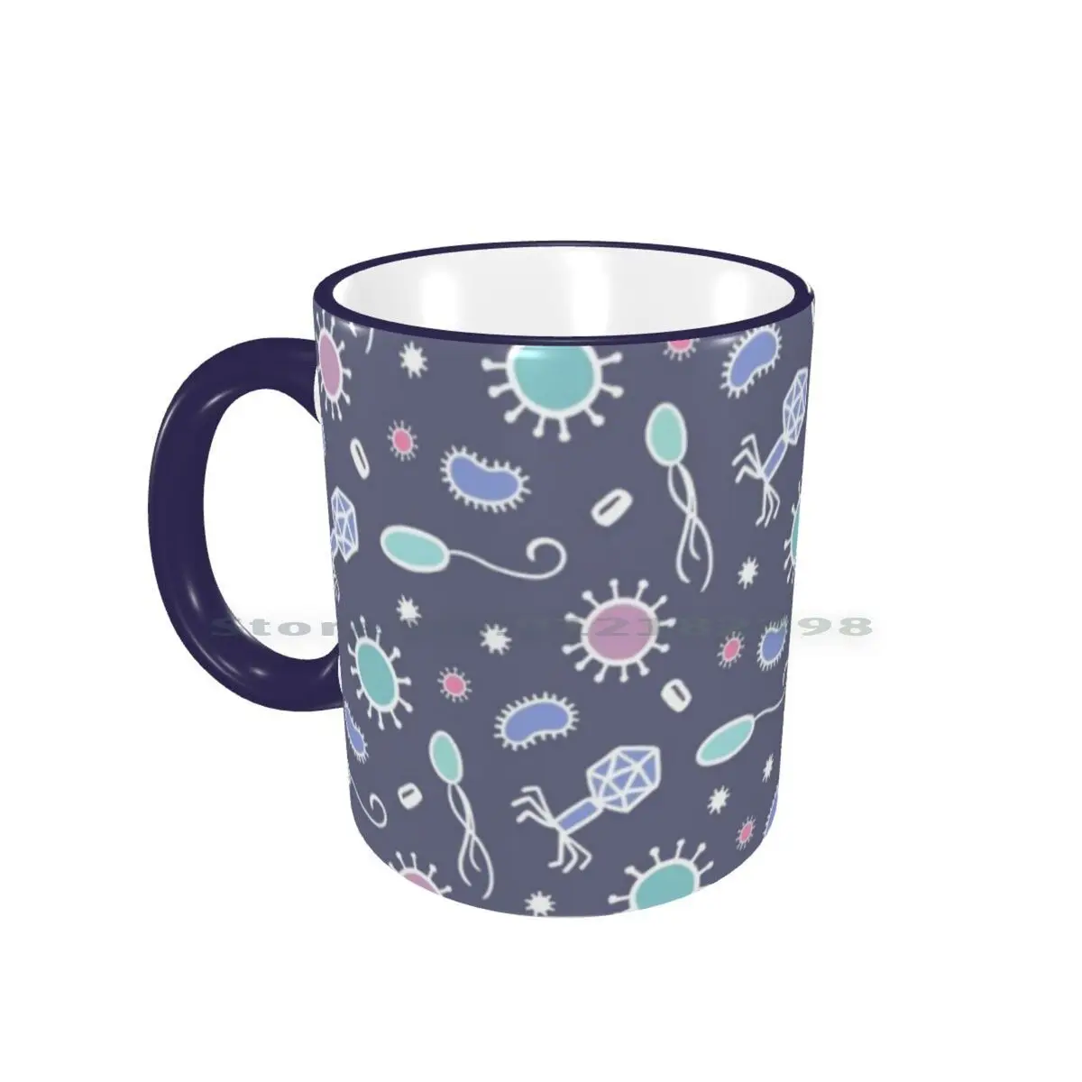 Microbes Dark Ceramic Mugs - Mon Science