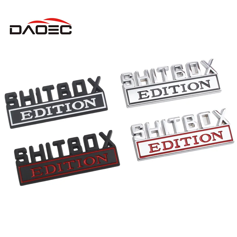 Car 3D Metal Chrome Sticker Emblem SHITBOX EDITION Badge Car Tail Trunk ...