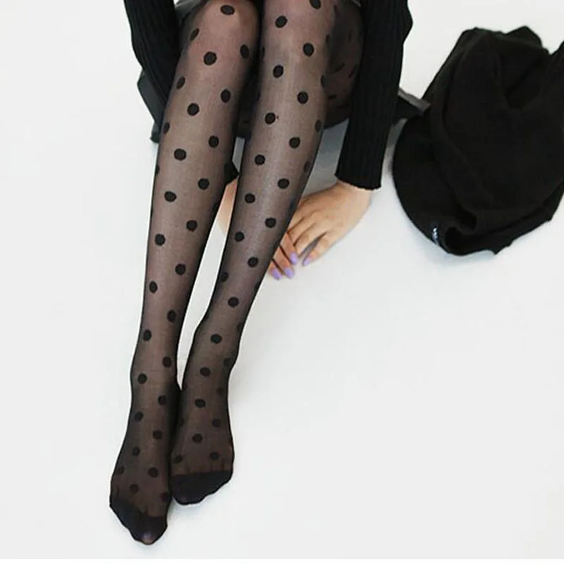 1ps Pretty Women Sexy Black Glossy Stockings Pantyhose Tights Print ...