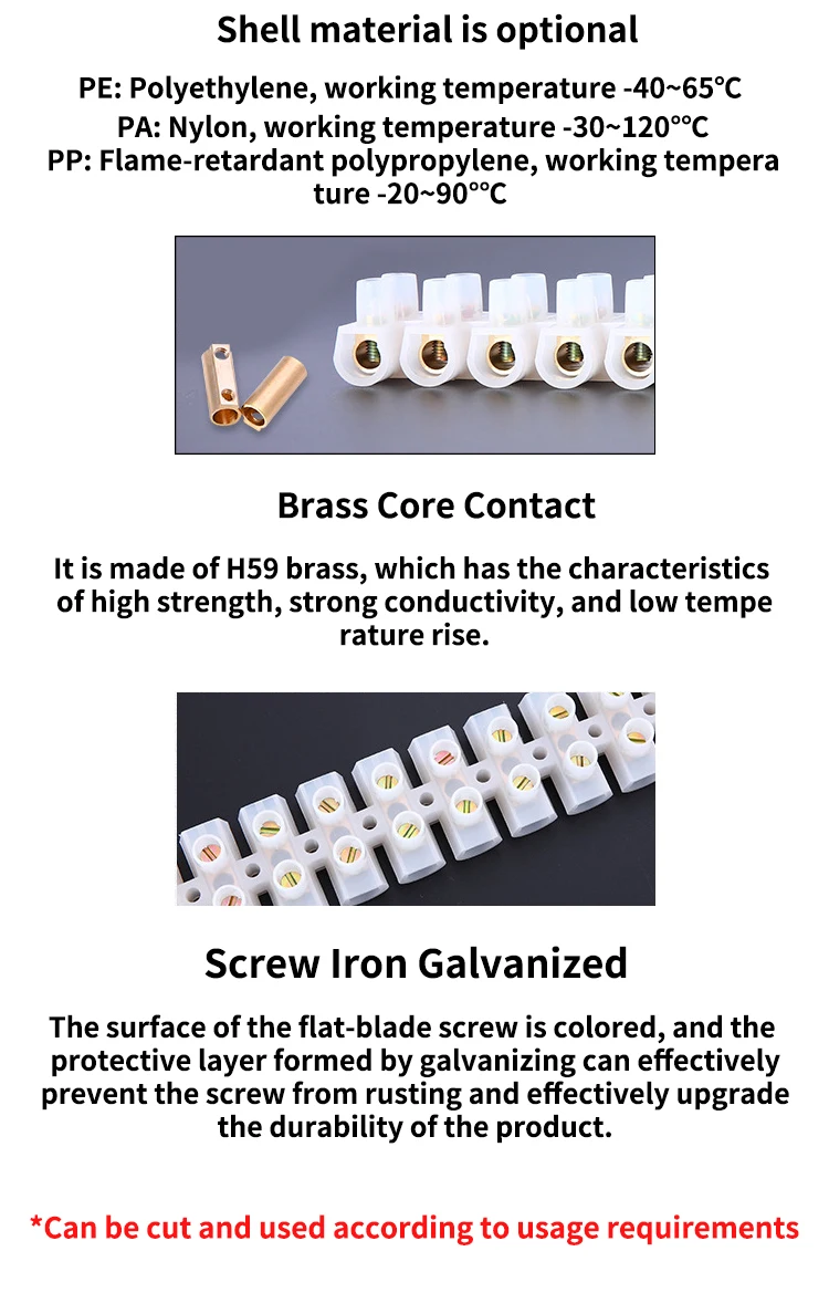 H Type Plastic Wire connector 1PCS H-10A Dual Row 12 Positions Screw S ...