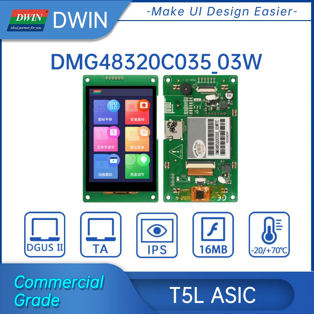 Dwin 3.5 Inch Lcd Display Module 480*320 Hmi Commercial Grade Touch Panel Screen Smart Uart Tft ...