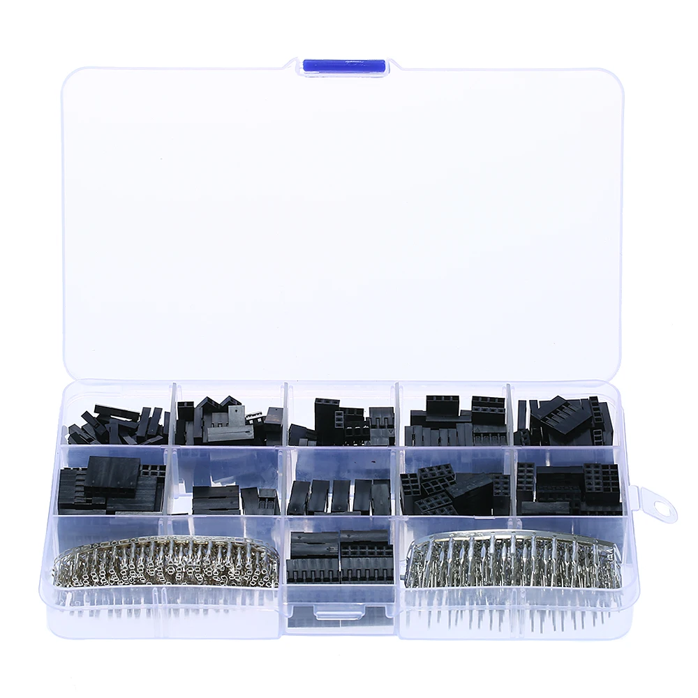 620pcs 2.54mm Pitch 1/2/3/4/5/6 Pin Housing Connector and Male Female ...