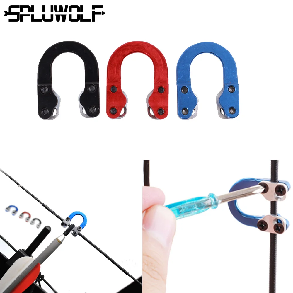 3-Colors-Aluminum-U-Archery-Arrow-Nock-Buckle-Archery-Metal-D-Loop-Pull ...