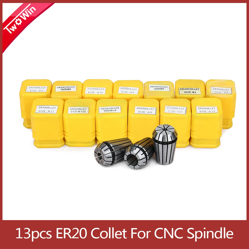 13PCS ER20 Collet Set 1 13MM ER20 Collet Holder For CNC Engraving ...