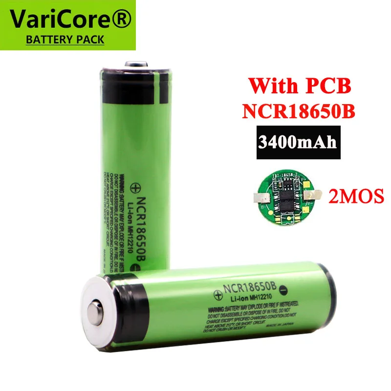 2021 Protected Original 18650 NCR18650B 3400mAh Rechargeable Battery with PCB 3.7V For ...