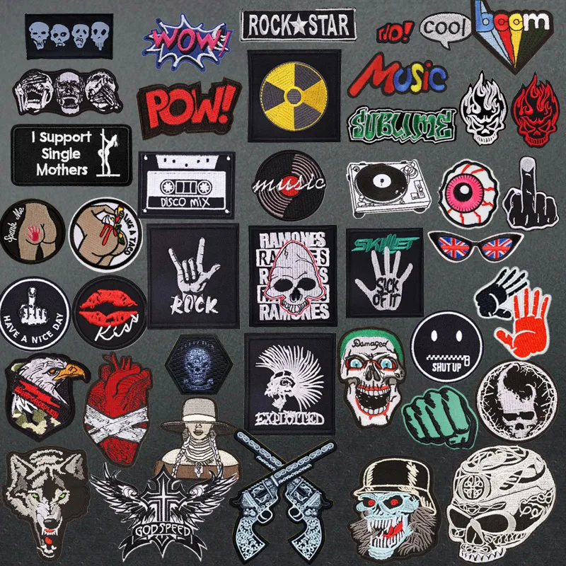 Cool-Punk-Rock-Band-Patches-Iron-on-Transfers-for-Clothing-Patch-Iron ...