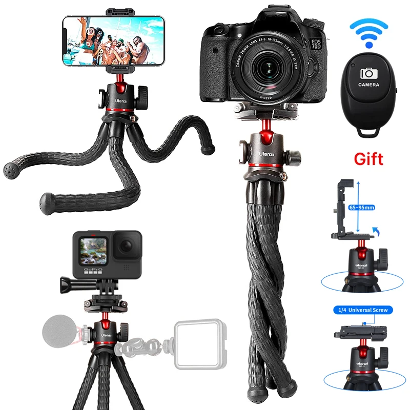 Tripé Polvo Flexível Para Smartphone Ulanzi, Mini Para Iphone E Câmeras ...