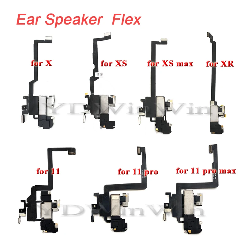 Earpiece Ear Speaker Assembly Flex Cable For iPhone X XS XR 11 Pro Max ...