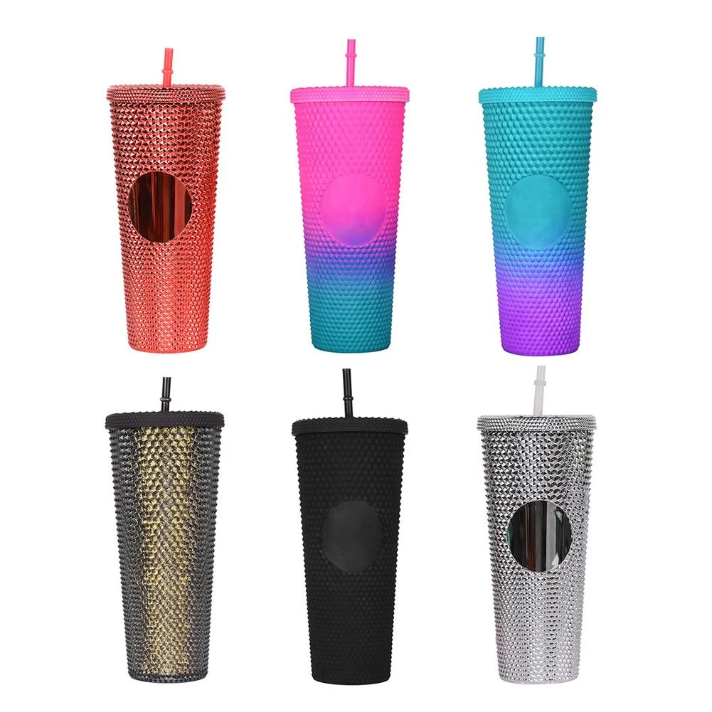 24 Oz Coffee Cup Summer Holiday Cold Water Mug Tumbler Cup With Straw ...