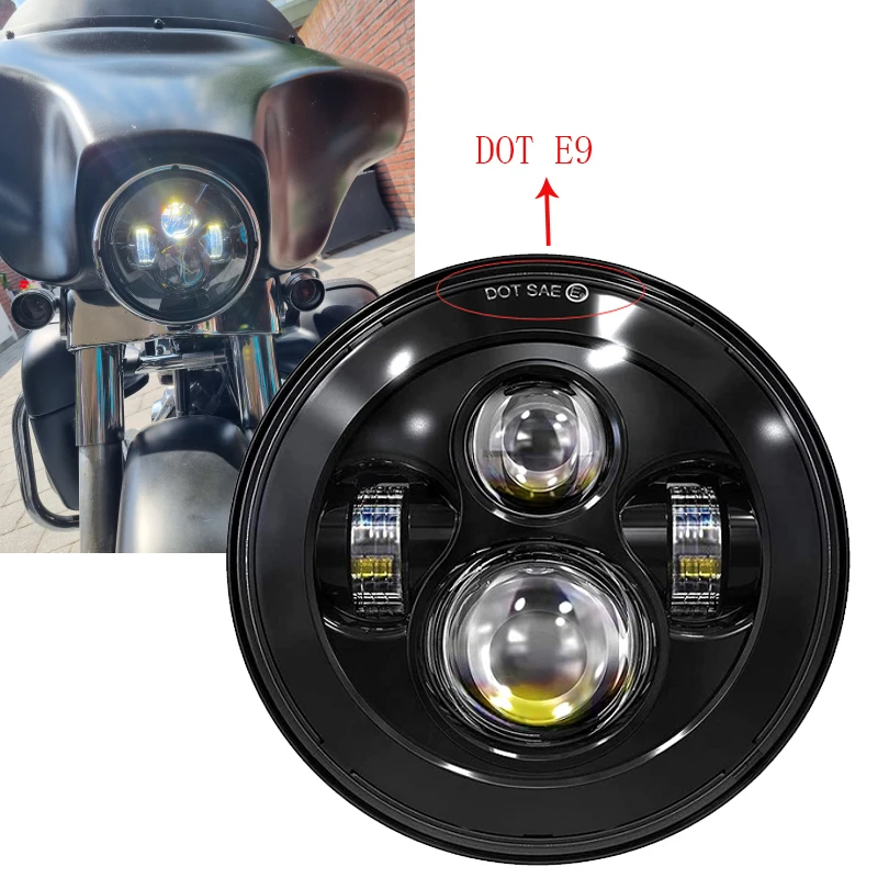 7 Inch Led Headlight For Harley Motorcycle Tour Fld Softail Heritage ...