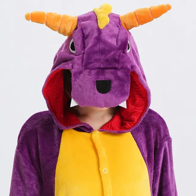 Spyro Dragon Cartoon Kigurumis Onesie Sleepwear Jumpsuit – Kawaii Store ...