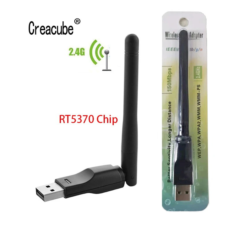 Creacube RT5370 Chip 2.4GHz 150Mbps Wireless USB WiFi Adapter Wifi Antenna Network Card WiFi ...
