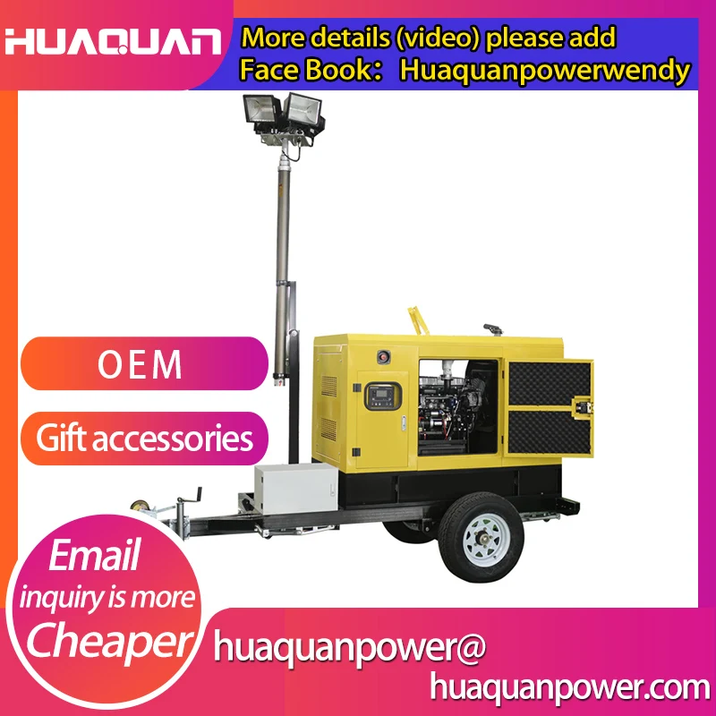 Super Silent 15kw Mobile Light Tower Diesel Generator - Diesel ...