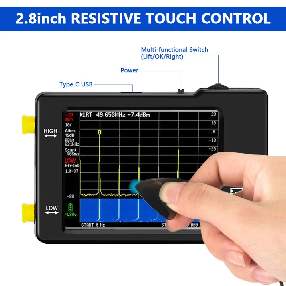 Upgraded Tinysa Spectrum Analyzer Mf Hf Vhf Uhf Input For And Uhf Input For 240mhz 960mhz Signal