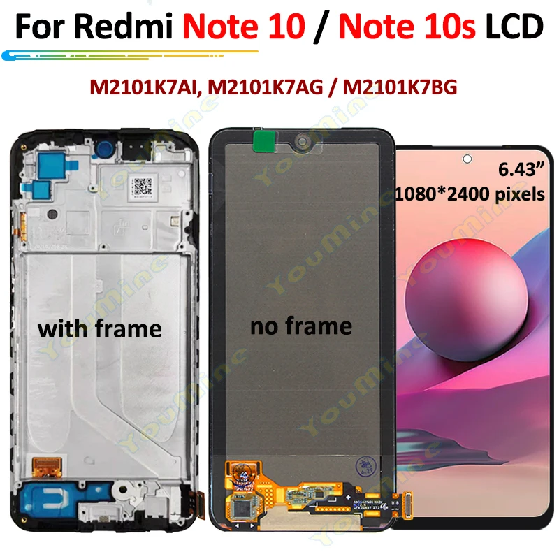 AMOLED-Display-For-Xiaomi-Redmi-Note-10-note-10s-LCD-Display-Touch ...