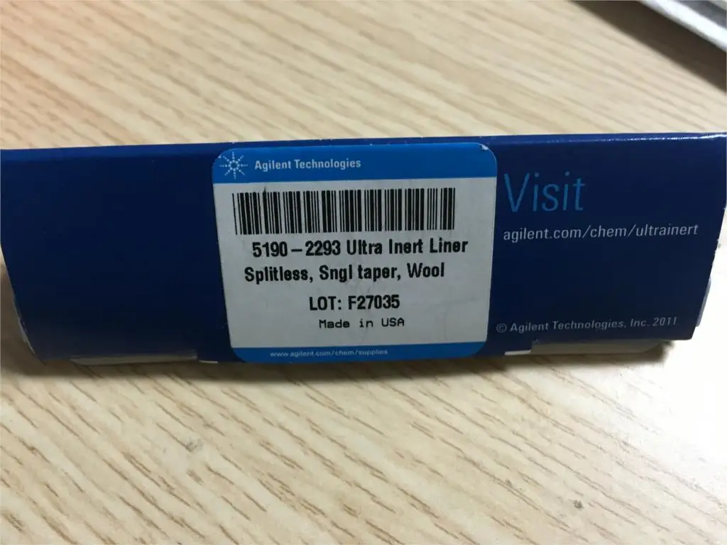 FOR Agilent Liner 5190 2293 / 3163/3167 (25 Pcs / Box) Splitless Liner ...