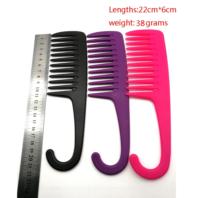 10PCS-Anti-static-Large-Wide-Tooth-Comb-Hairdressing-Women-Hanging-Hole ...