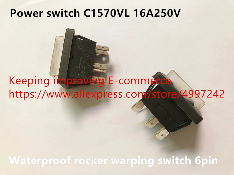 Original New 100% Power Switch C1570vl 16a250v 6pin Waterproof Rocker ...