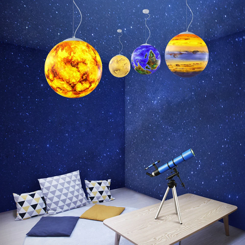 space Planet pendant light Hanging lamp Uranus Earth Venus sun Mars ...