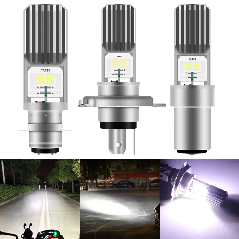 H4 LED moto headlight ultra bright CSP chips p15d 25 1 led light ba20d ...