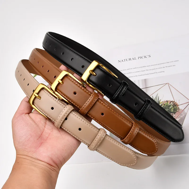 New Luxury Designer WomenGenuine Leather Belt High Quality Metal Pin ...