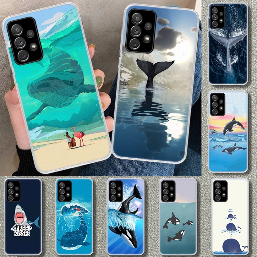 Funny Animal Whale Phone Case Cover For Samsung Galaxy A52 A72 A51 A71 A32 A31 A41 A22 A12 A02S ...