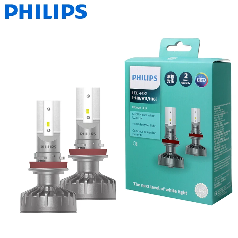 Philips LED H8 H11 H16 Ultinon LED Auto fog light 6000K cold blue white ...