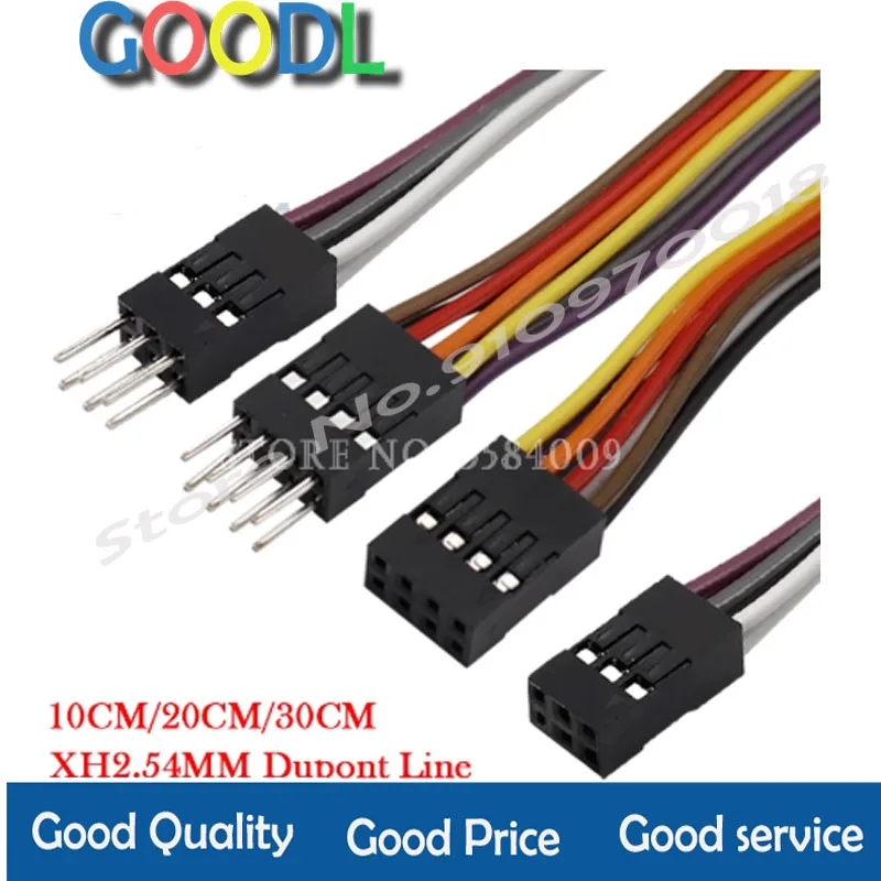 5 piezas xh2.54 mm 30CM macho hembra cable Terminal Dupont Line doble crudo 2*2P/3P/4P/5P/6P/7P ...