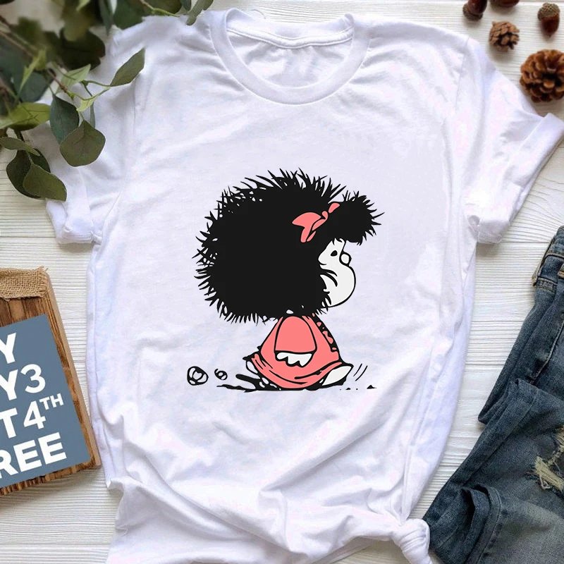 Cute Cartoon Mafalda t shirt women Harajuku casual Short Sleeve tshirt ...