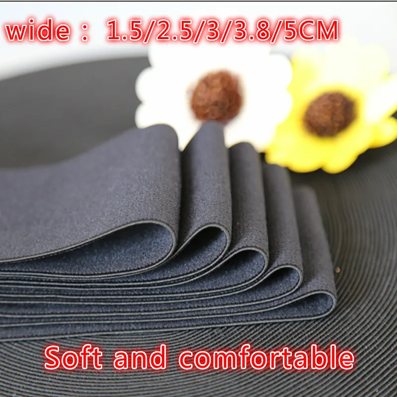 Pure-black-Elastic-bands-for-clothes-15-60MM-Elastic-ribbon-DIY-Sewing ...