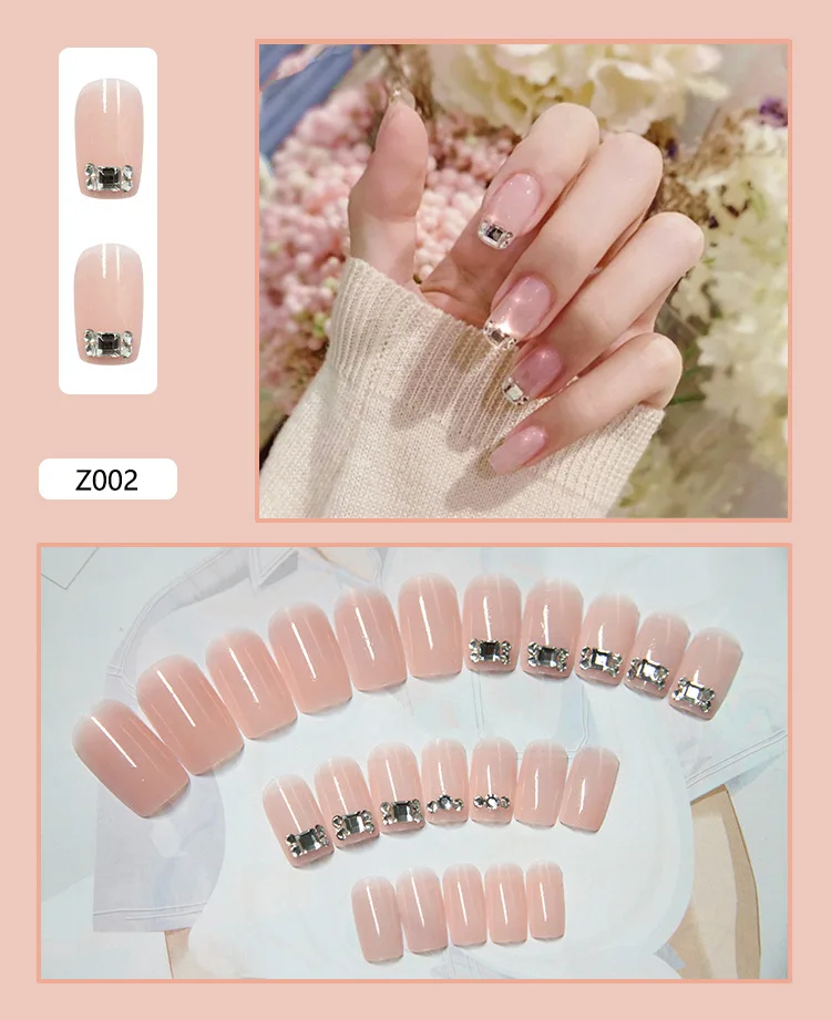 Fake Nails Tips Nail Art Press on Tipsy with Glue Coffin Stick Designs ...