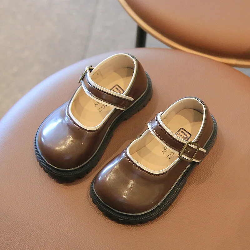 Autumn Little Girl Shoes Flat Heels Kids Princess Shoes Fashion Solid ...