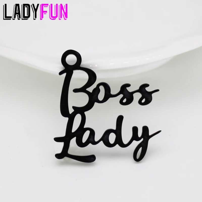 5pcs-Boss-Lady-Word-Script-Charm-Stainless-Steel-Charms-High-Polish ...