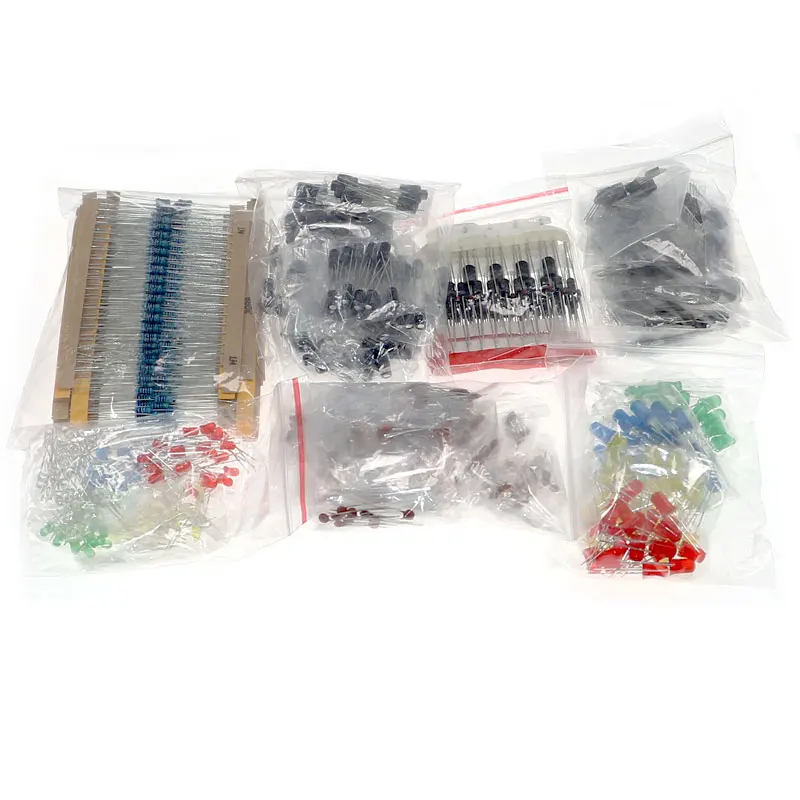 Metal Film Resistor Assortment Kit Led Diodes Electrolytic Capacitor ...