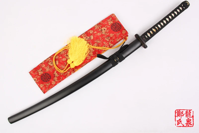 Real Samurai Katana swords full tang sharp 1045 Carbon steel hot Black ...
