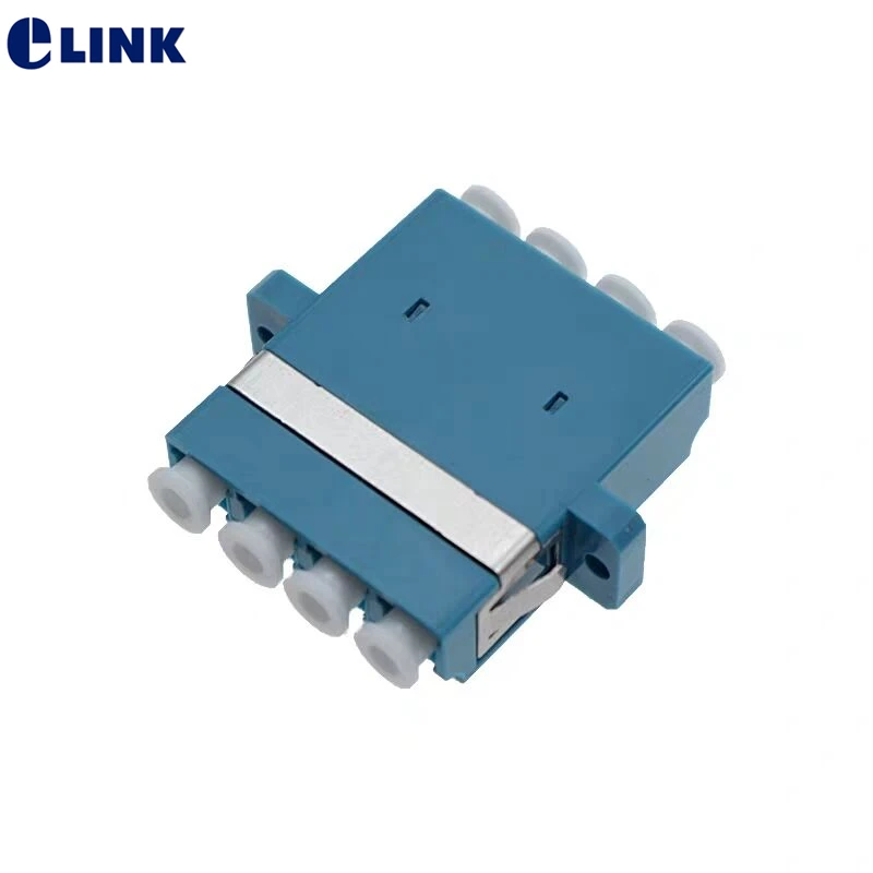 50pcs LC Quad fiber optic adapter Single mode Blue SM quad FTTH coupler ...