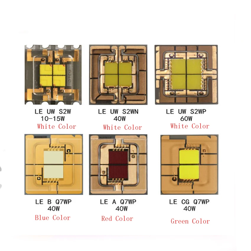 1PCS SMD LED LE UW S2W S2WN S2WP Q7WP 15W/40W/60W White/Blue/Red/Green ...