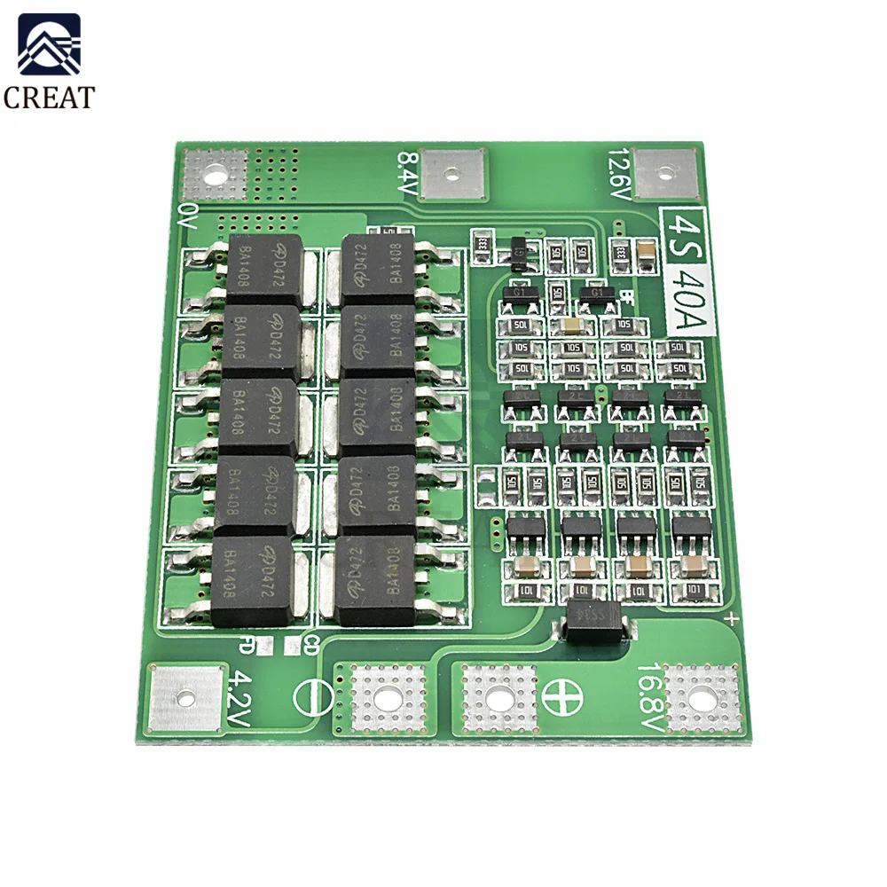 Защитная плата зарядного устройства для литий-ионных батарей 3S/4S Bms ...