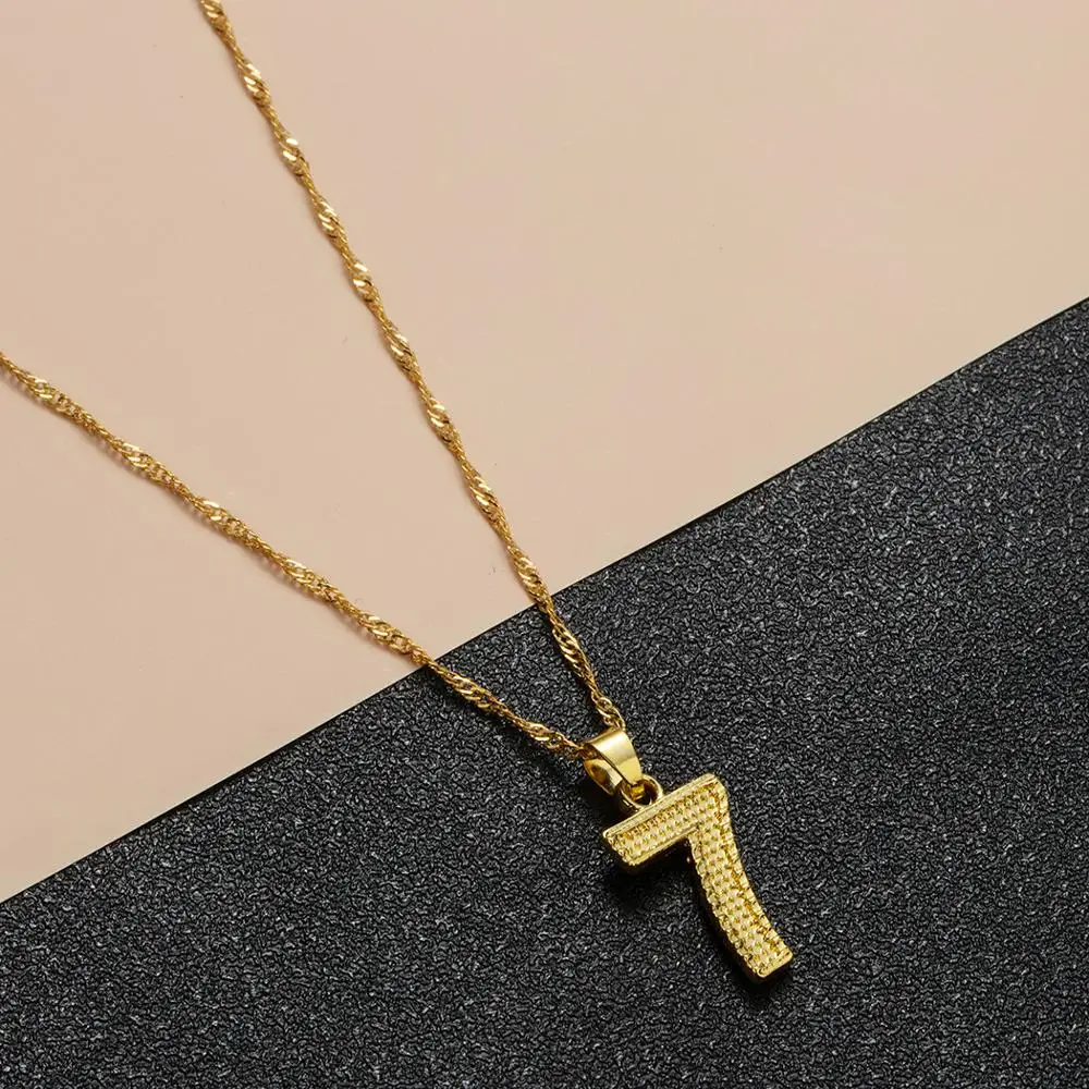QIAMNI-Stainless-Steel-Numbers-7-Necklaces-Pendant-Hip-Hop-Women-Men ...