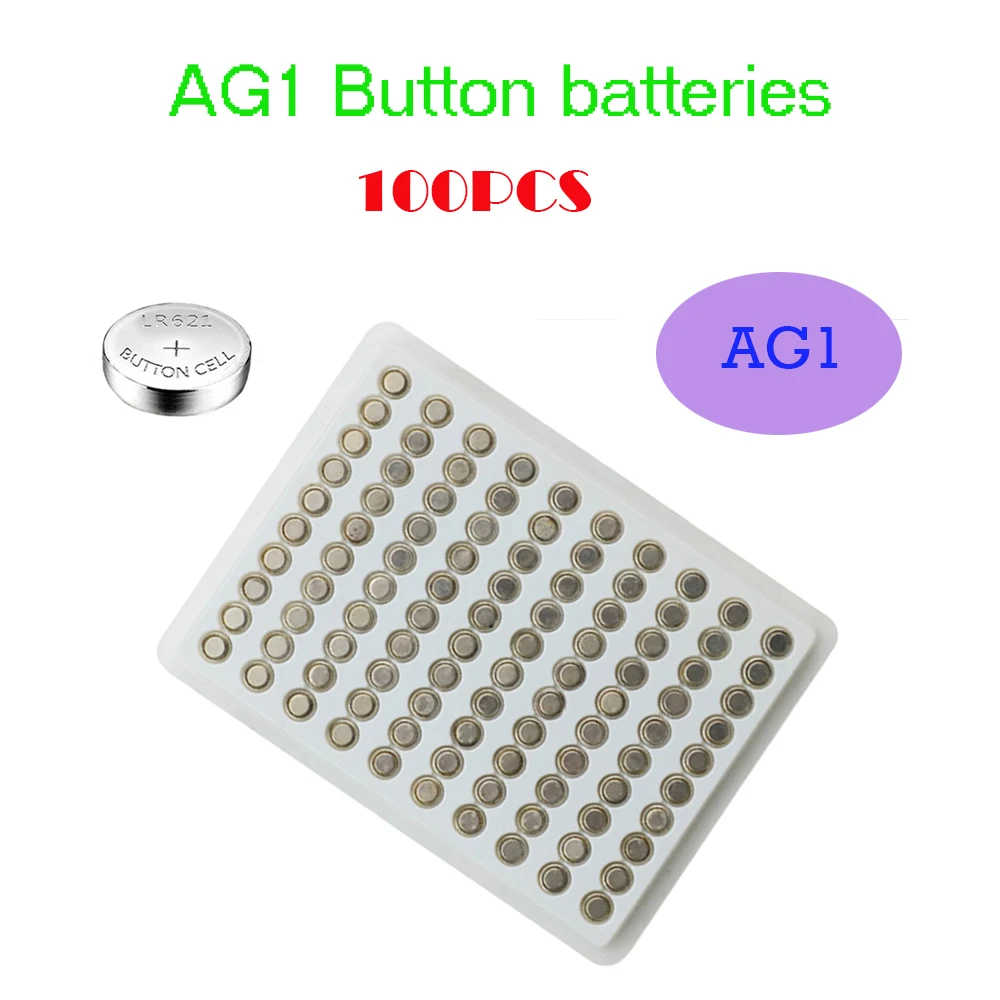 100PCS 1.55V Cheap AG1 13mAh Alkaline Button Battery Battery Coin Cell ...