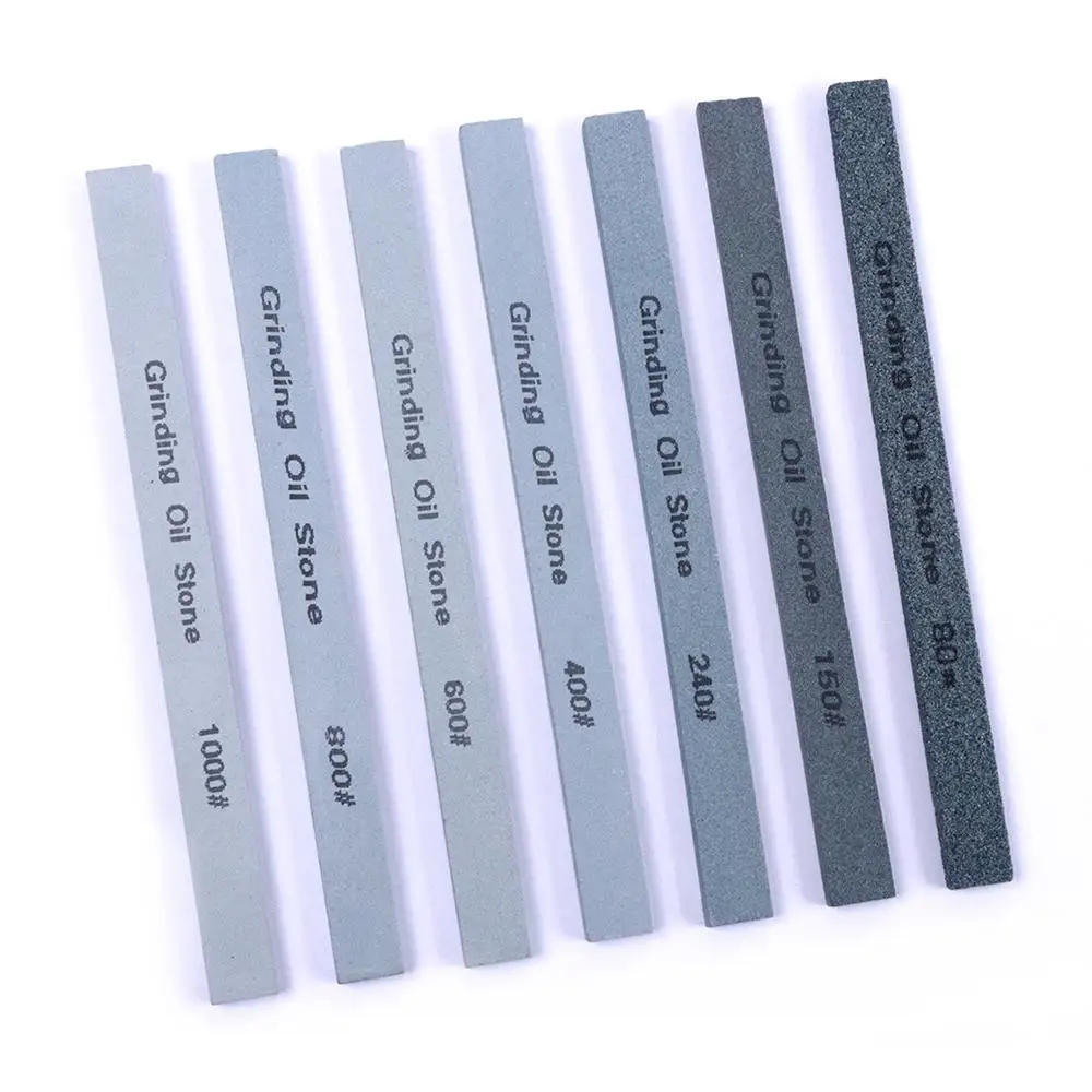 7pcs 80# To 1000# Sharpening Stone Whetstone Set Green Silicone Carbide ...