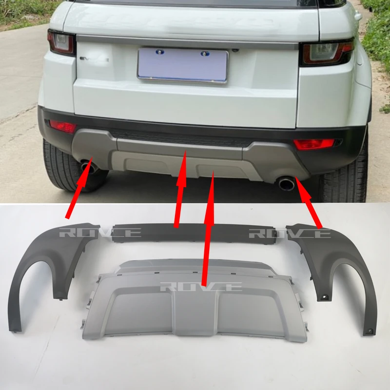 Rovce Rear Bumper Insert Exhaust Tube Cover For Range Rover Evoque ...