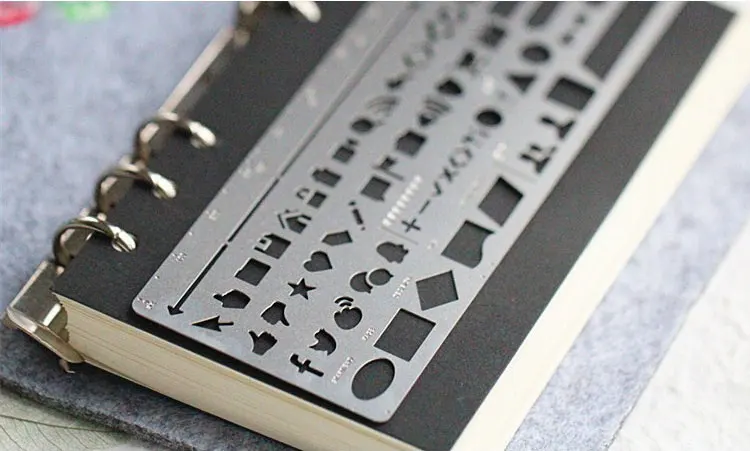 Stencils & Templates Visual Arts Drawing & Drafting Japanese pocket stencil Template mini ruler ...