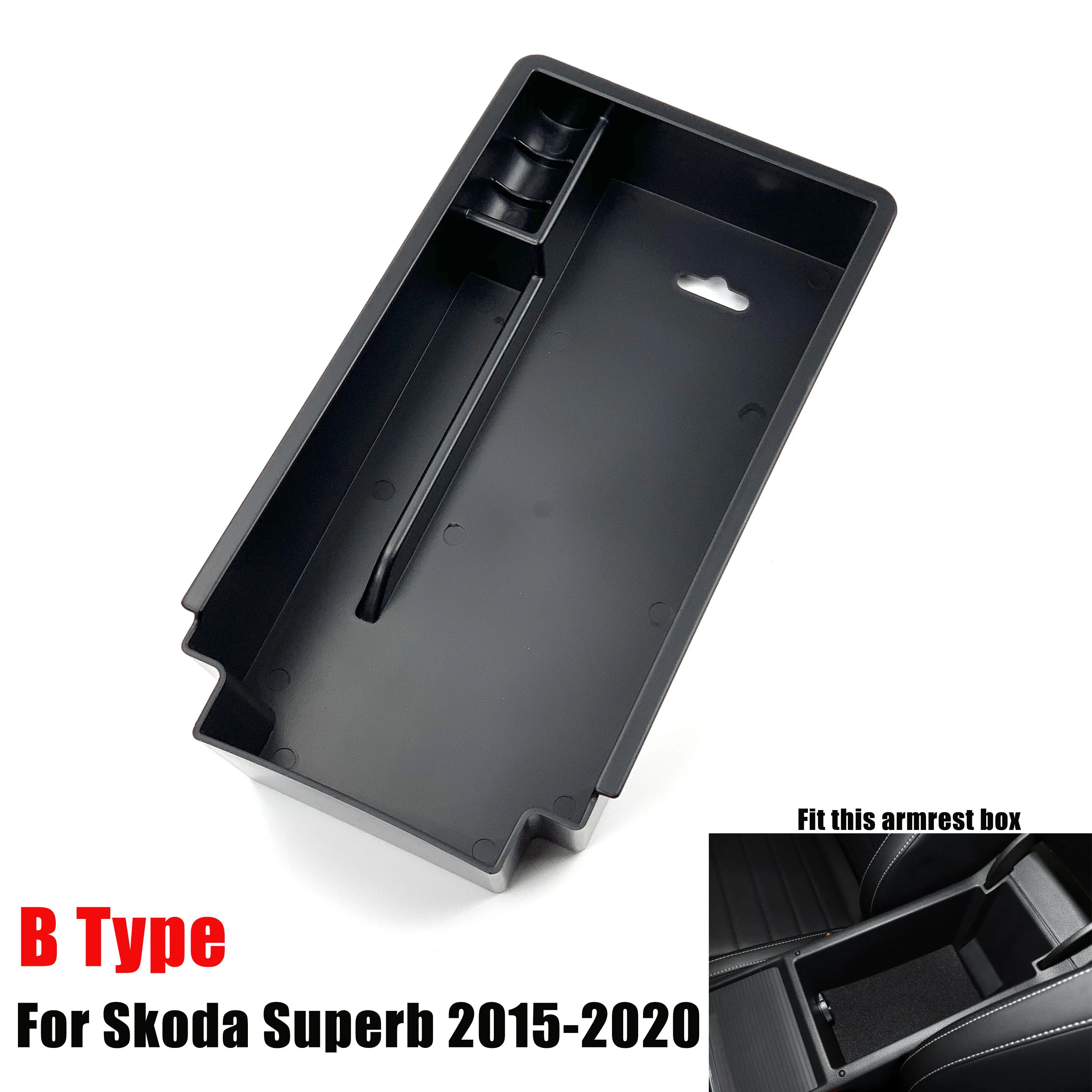 Automobile Armrest Storage Box For Skoda Superb Octavia A7 Kodiaq ...
