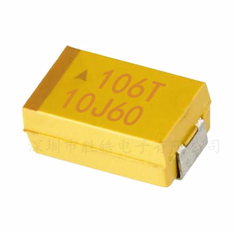 10PCS-Type-C-106T-10UF-50V-6032-105-SMD-Tantalum-Capacitor-Yellow ...