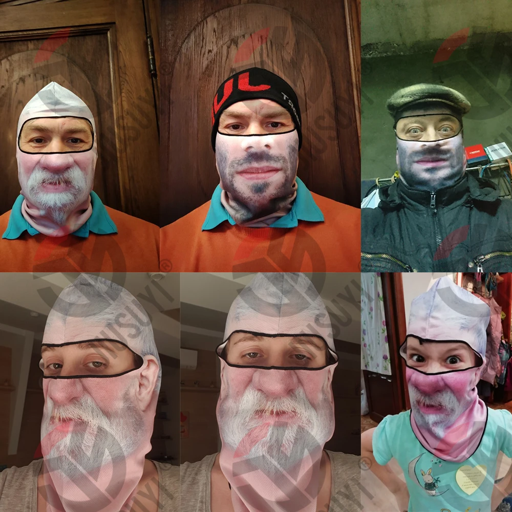 Clown Beard Old Man Pattern Balaclava Snowboard Biker Breathable Neck ...