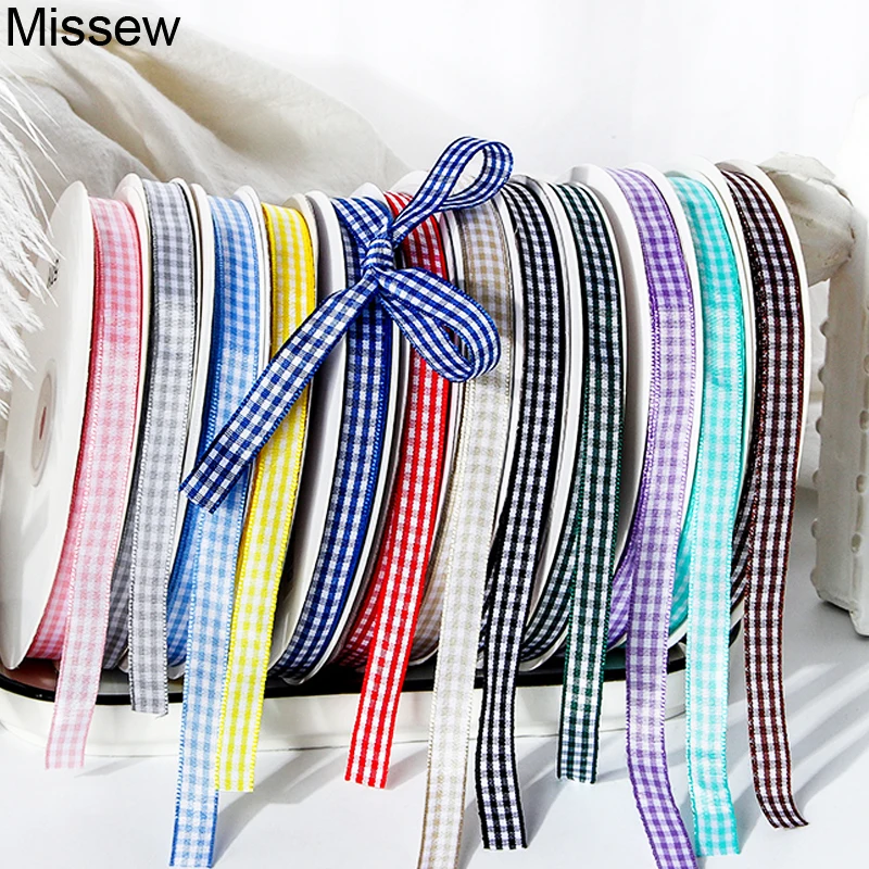 50Yards-Plaid-Ribbons-for-Crafts-Ribbon-Bow-Handmade-Baking-Gift-Box ...