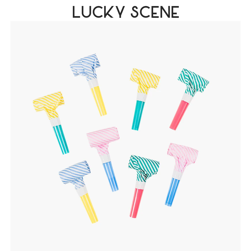 8Pcs-Fresh-Colorful-Stripes-Party-Blower-Blowout-Horn-Whistle-Noise ...