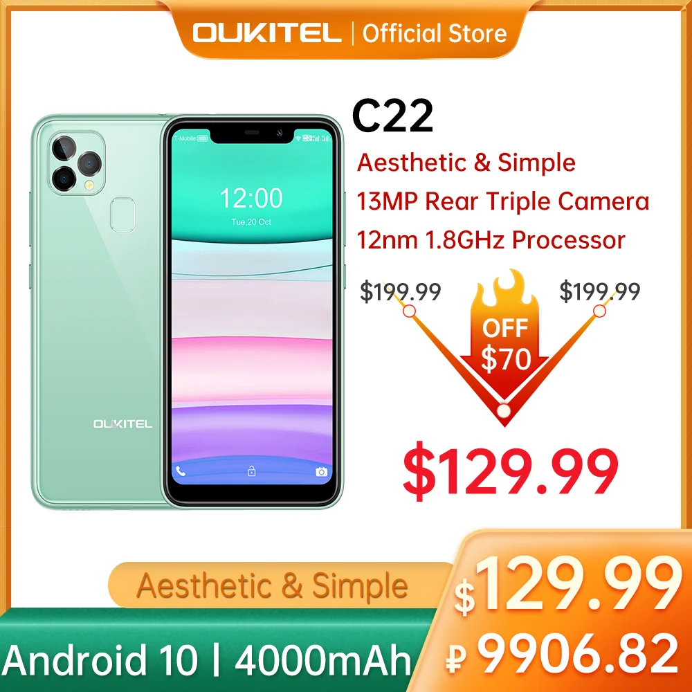 OUKITEL C22 Smartphone 4GB 128GB 4000mAh Quad Core 5.85"HD+ Mobile ...